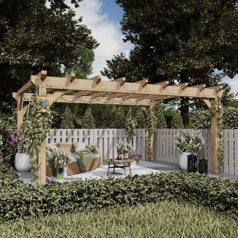 Oak Pergola Without Centre Leg | UK Span Guide