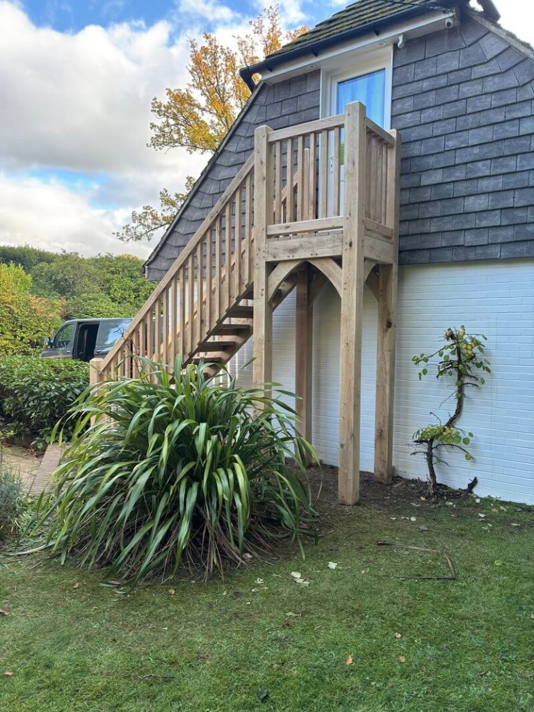 Outdoor Oak Staircase | Strong, Durable I Handmade in Green Oak